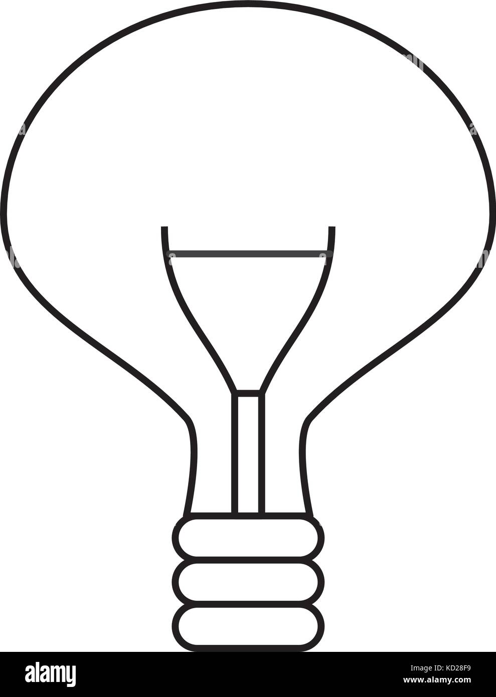flat line uncolored light bulb over white background vector ...