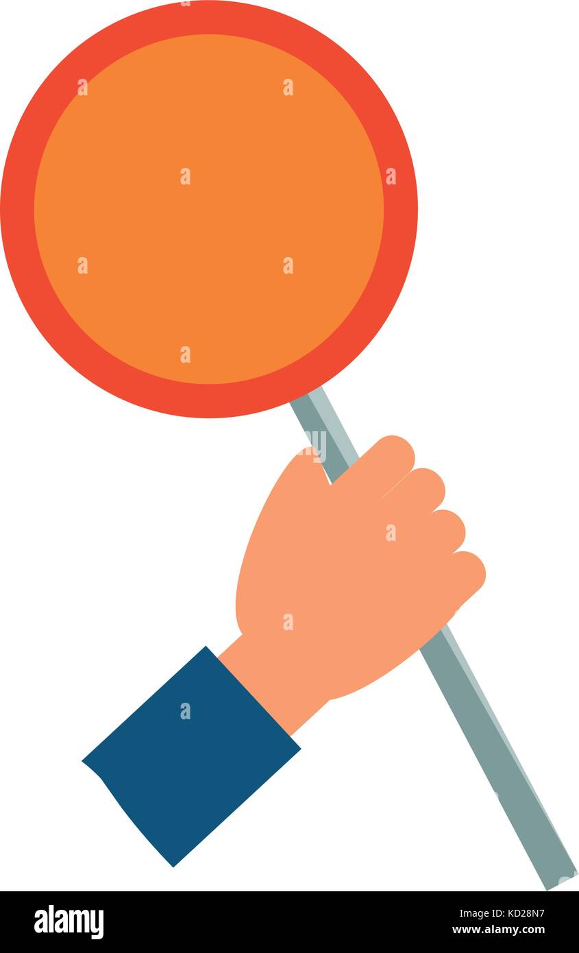 hand with road sign icon over white background vector illustration ...