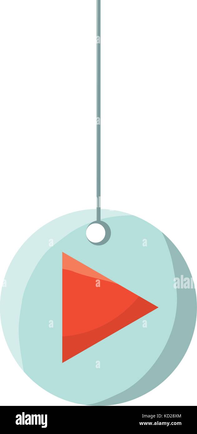 play button hanging icon over white background vector illustration ...