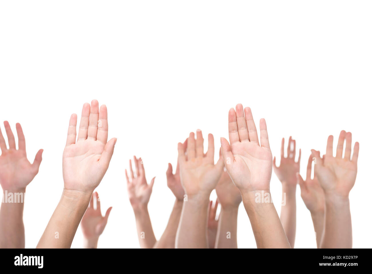 people raising hands Stock Photo - Alamy