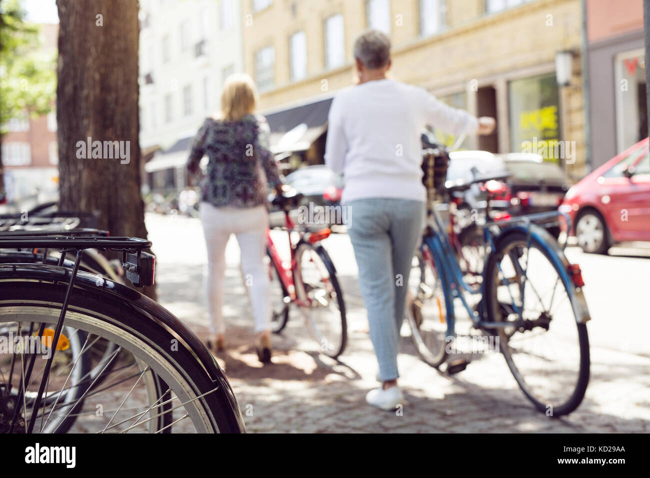 Women Pushing Bikes High Resolution Stock Photography and Images - Alamy