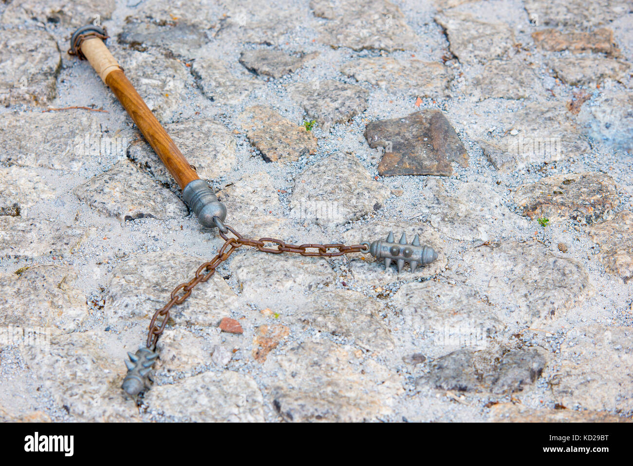 Two-headed European mace. Medieval weapon Stock Photo - Alamy