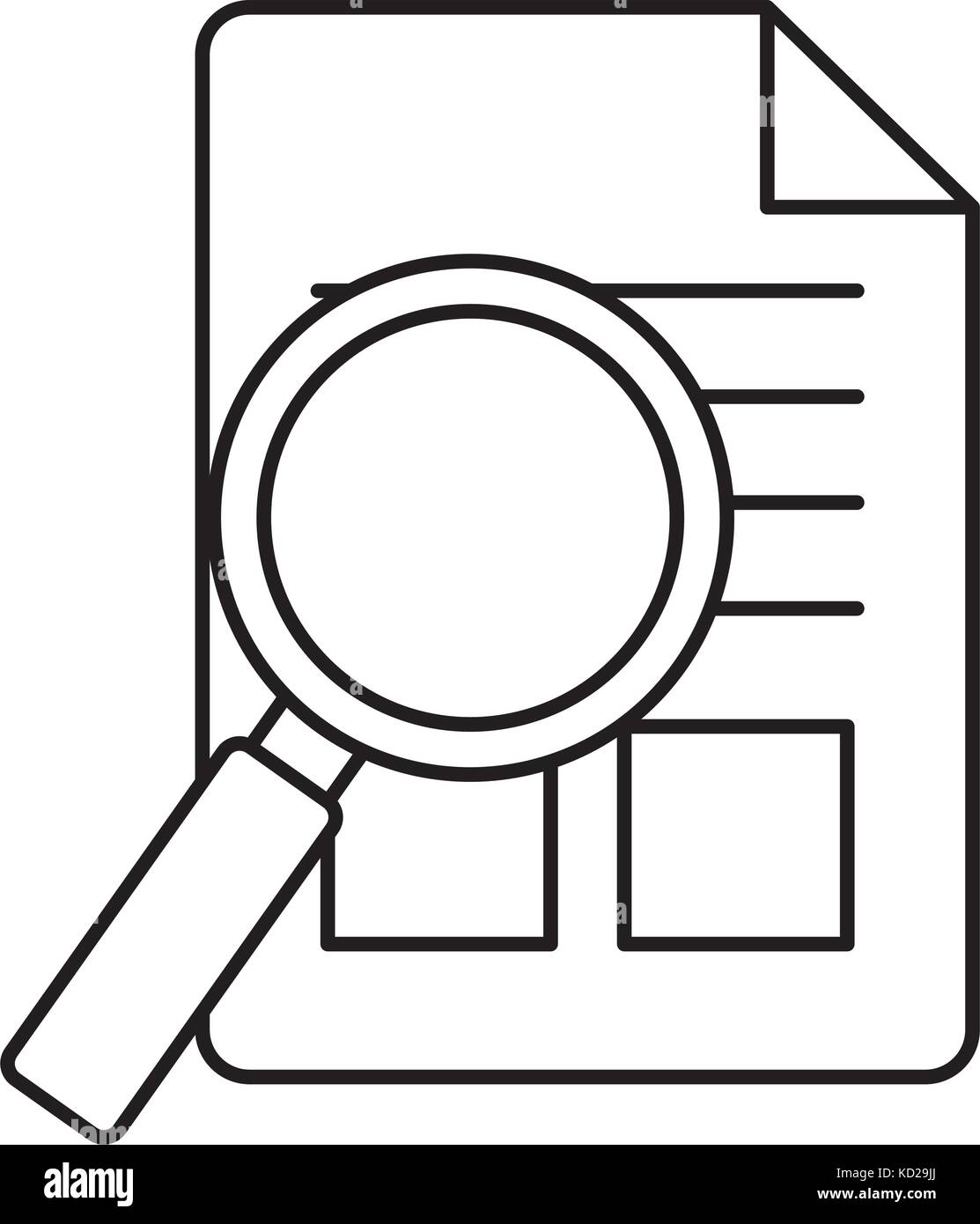 document paper with magnifying glass vector illustration design Stock ...