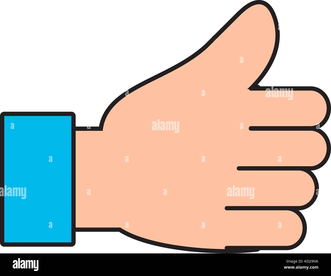 hand with thumb up icon over white background vector illustration Stock ...