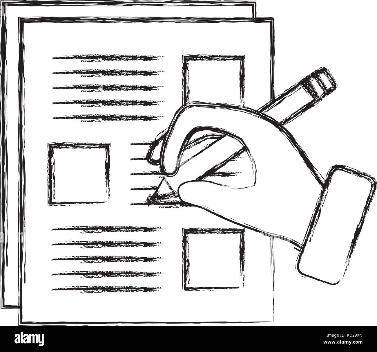 document paper with hand writing vector illustration design Stock ...