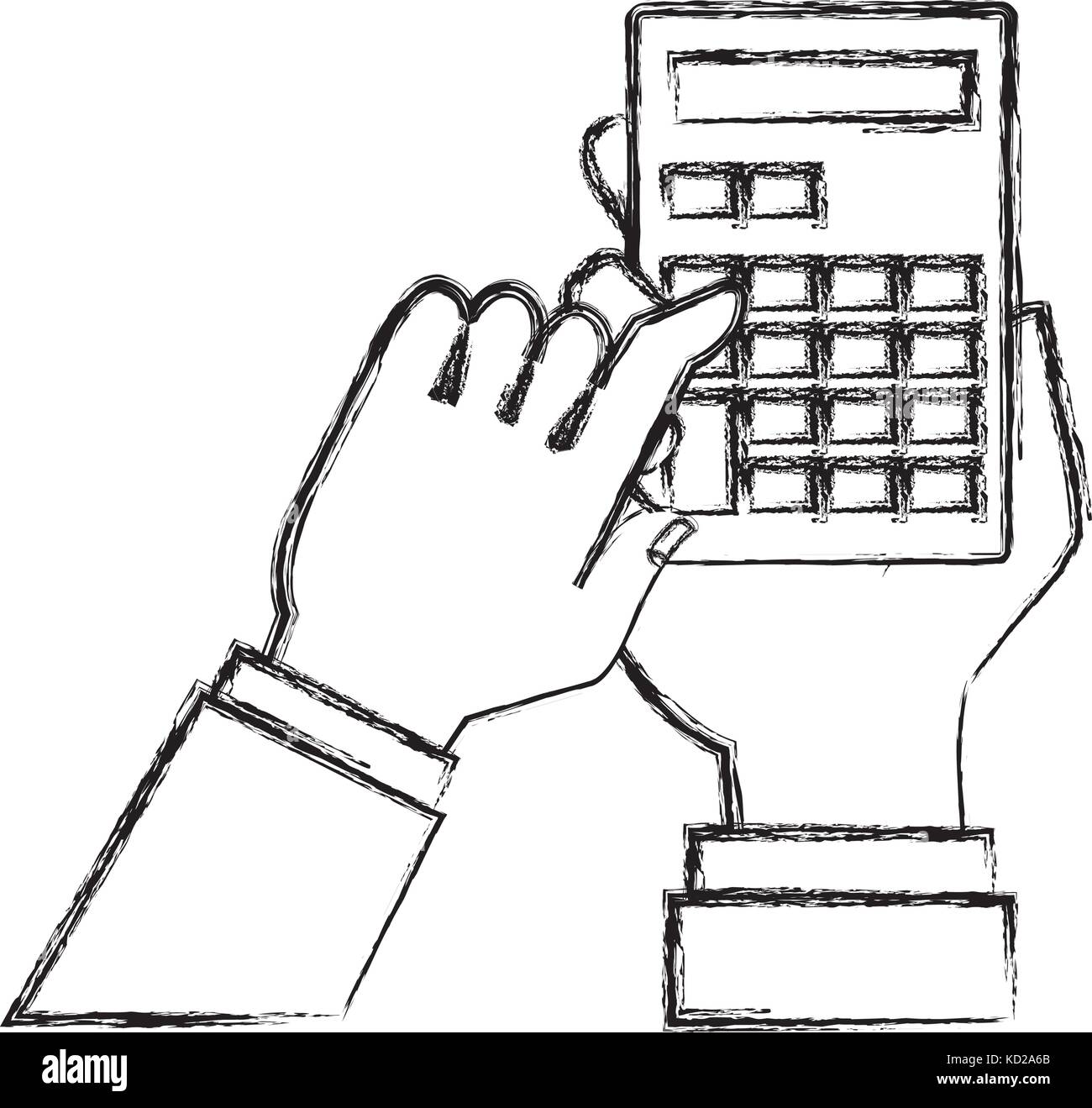 user hand with calculator math isolated icon vector illustration design ...