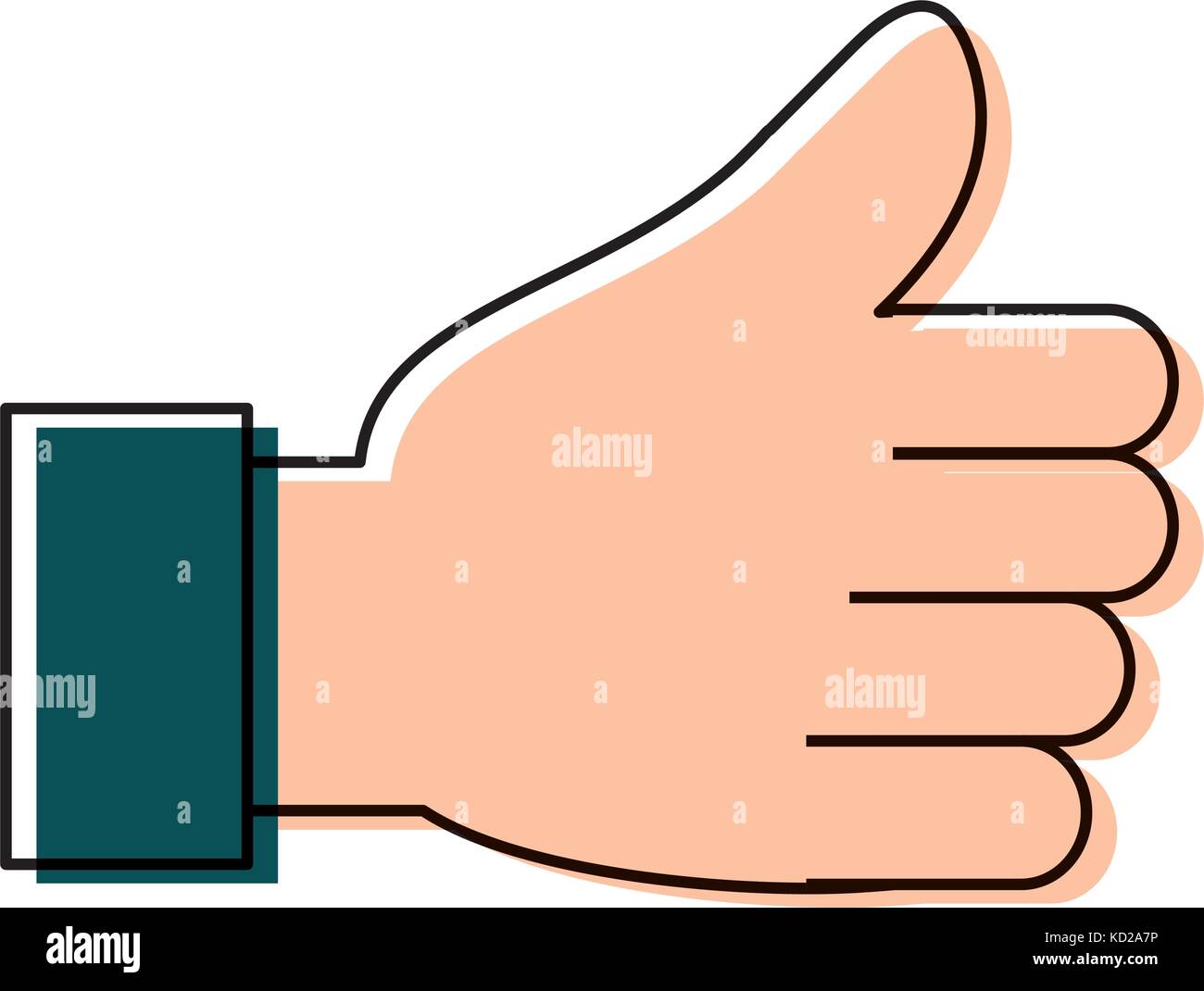 hand with thumb up icon over white background vector illustration Stock ...
