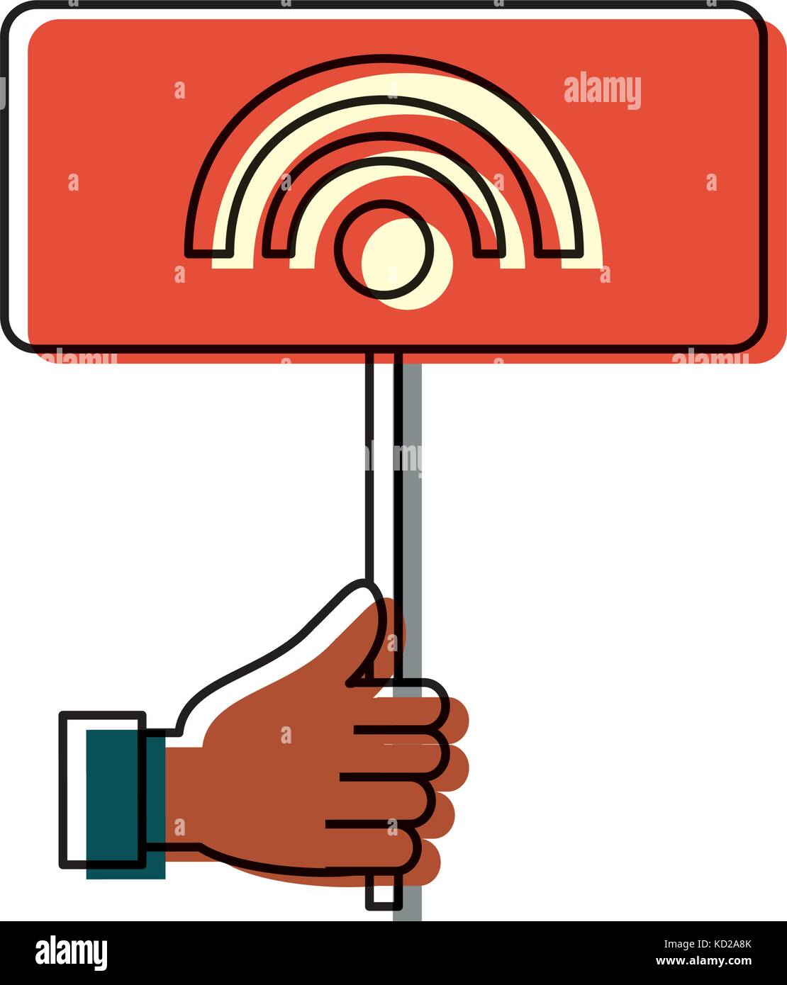 hand with road sign icon over white background vector illustration ...