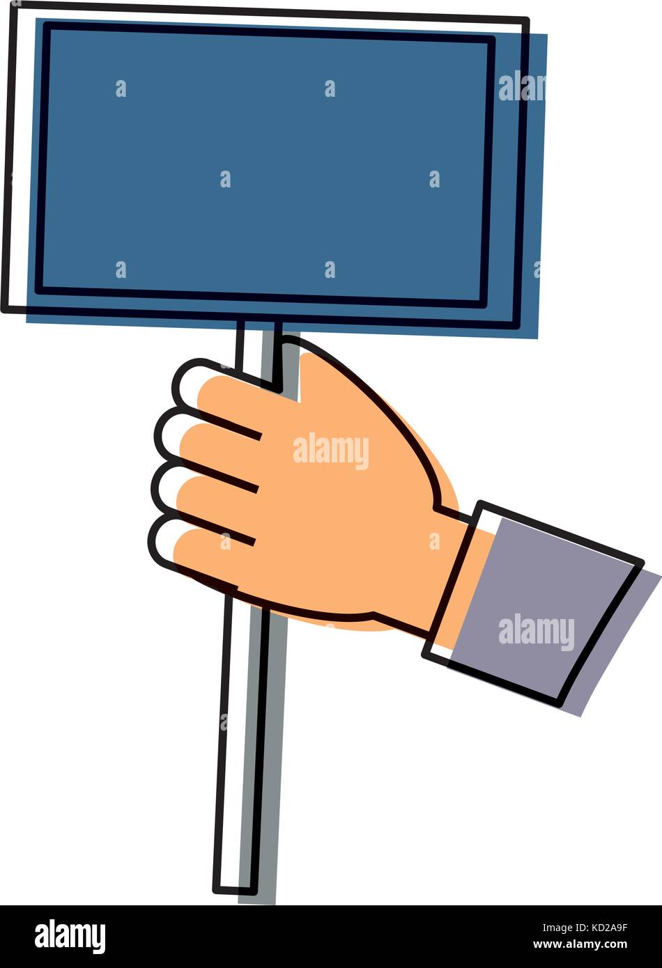 hand with road sign icon over white background vector illustration ...