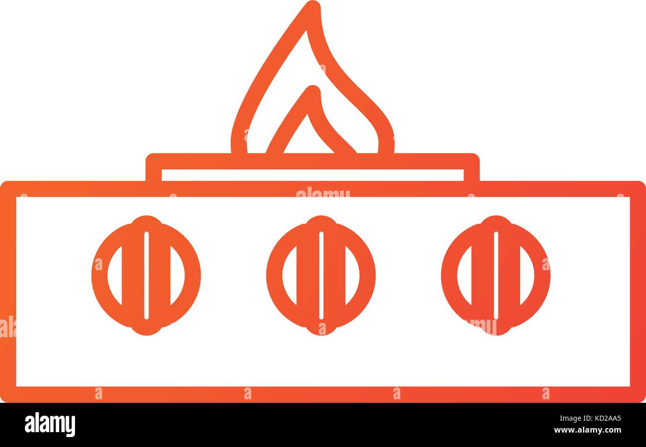 stove front burning flame appliance kitchen Stock Vector Image & Art ...