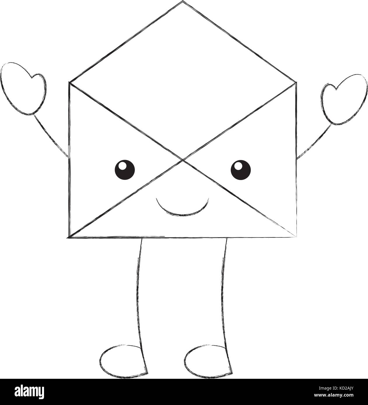 Open mail cartoon Black and White Stock Photos & Images - Alamy