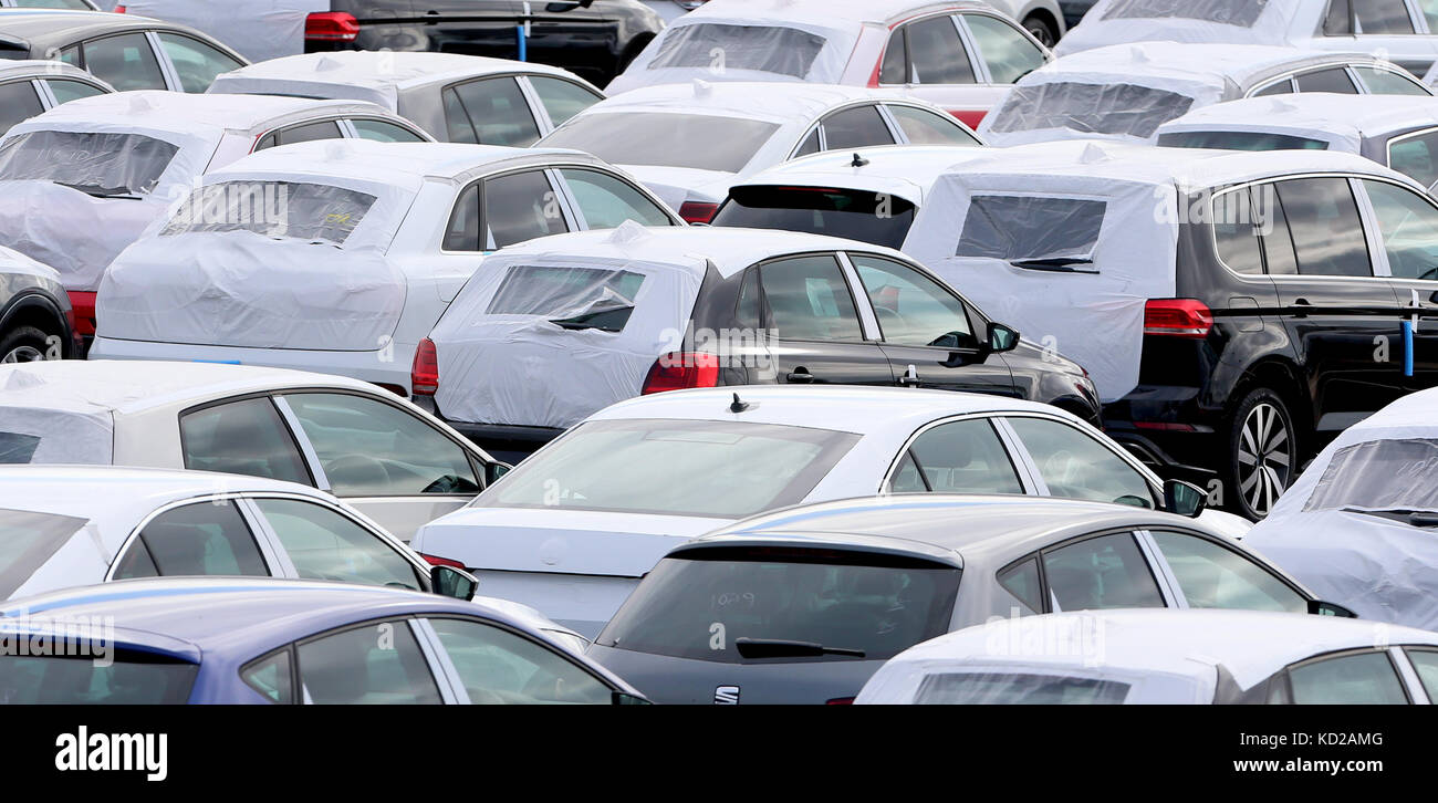 New Isuzu cars in a compound near Queenborough, Kent Stock Photo - Alamy