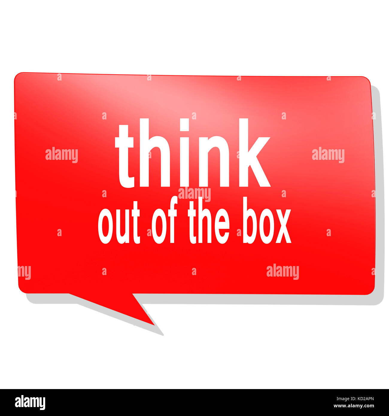 Think out of the box word on red speech bubble image with hi-res ...