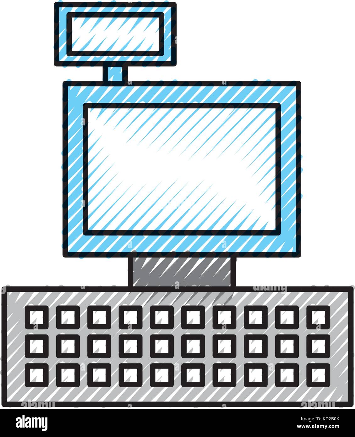 cash register machine keypad display for supermarket Stock Vector Image ...