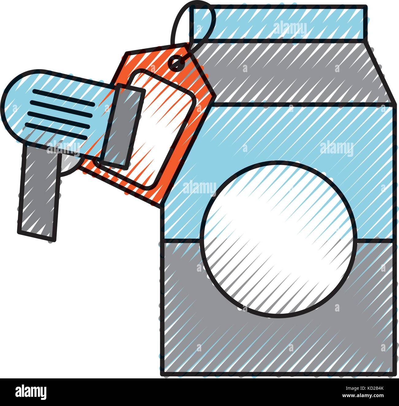 juice box carton drinking price tag and barcode scanner Stock Vector ...