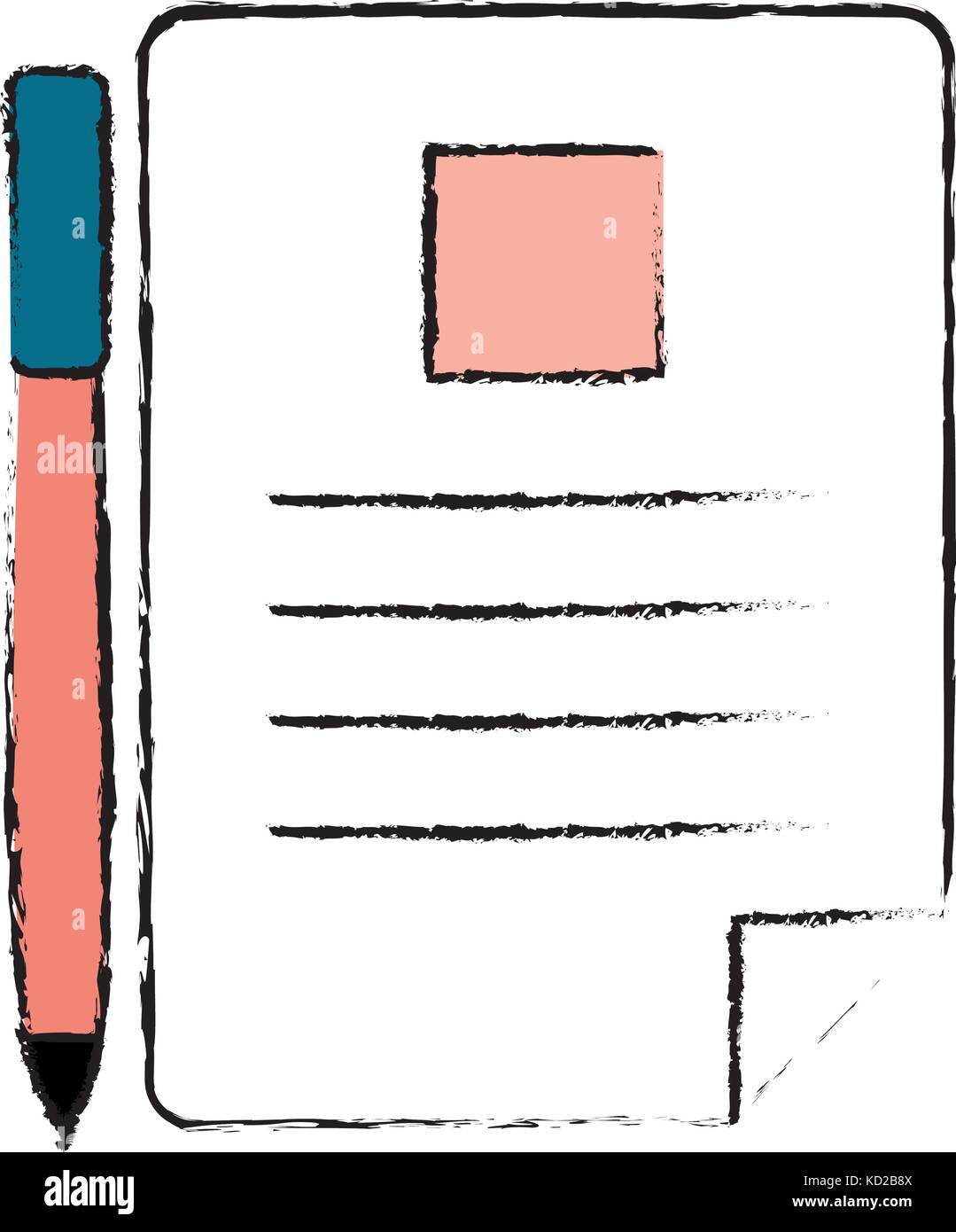 document paper with pen vector illustration design Stock Vector Image ...