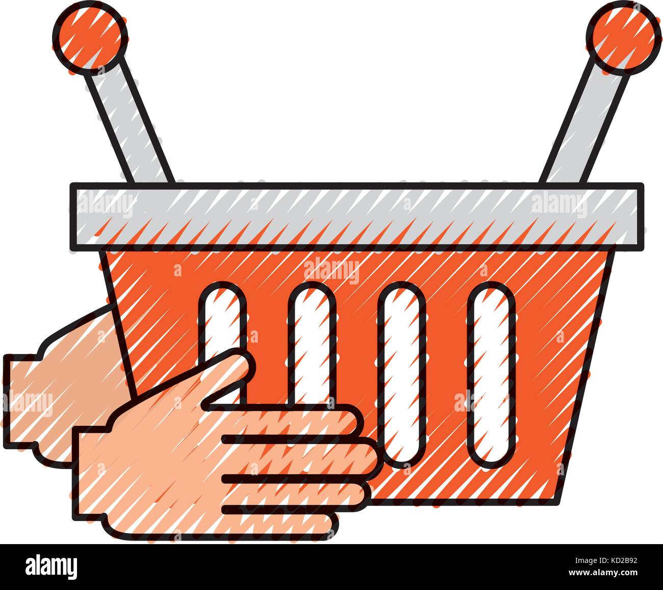 hand holding basket shopping empty Stock Vector Image & Art - Alamy