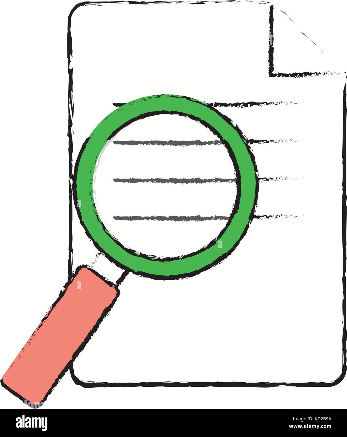 document paper with magnifying glass vector illustration design Stock ...
