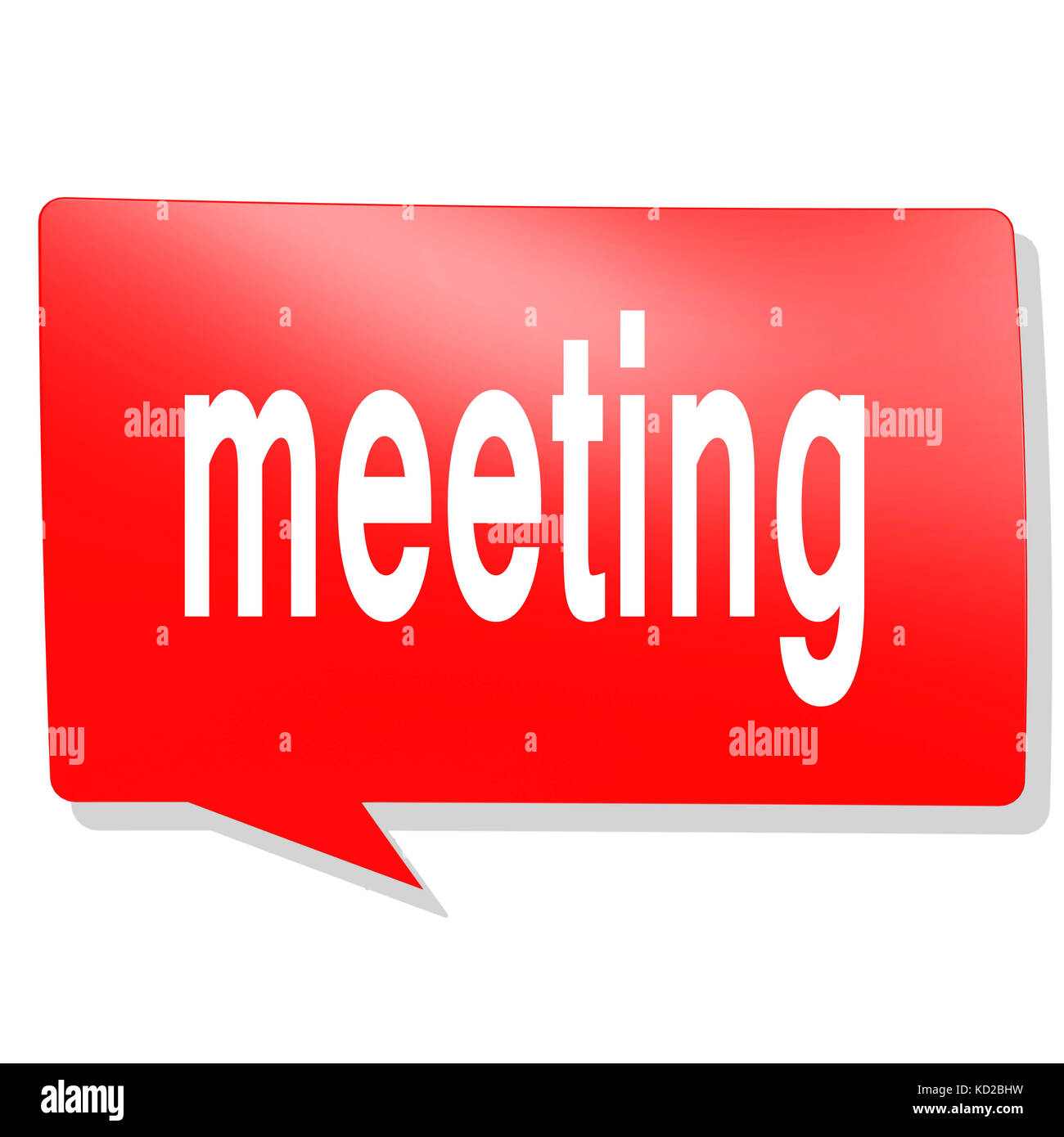 Meeting word on red speech bubble image with hi-res rendered artwork ...