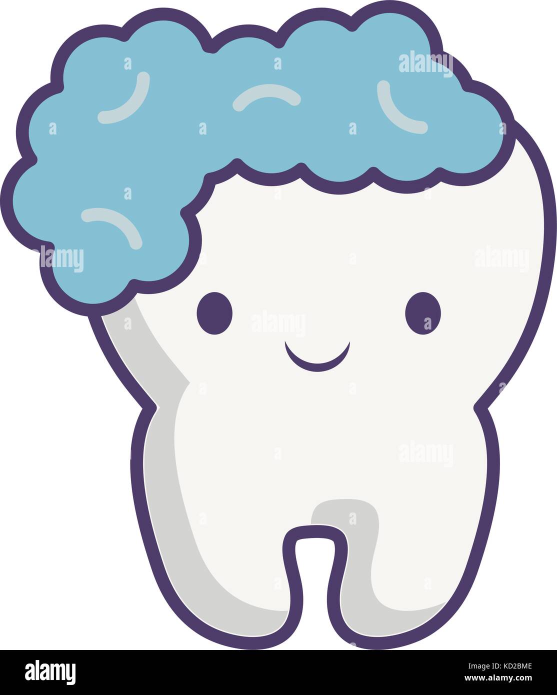 kawaii tooth with foam icon over white background vector illustration ...