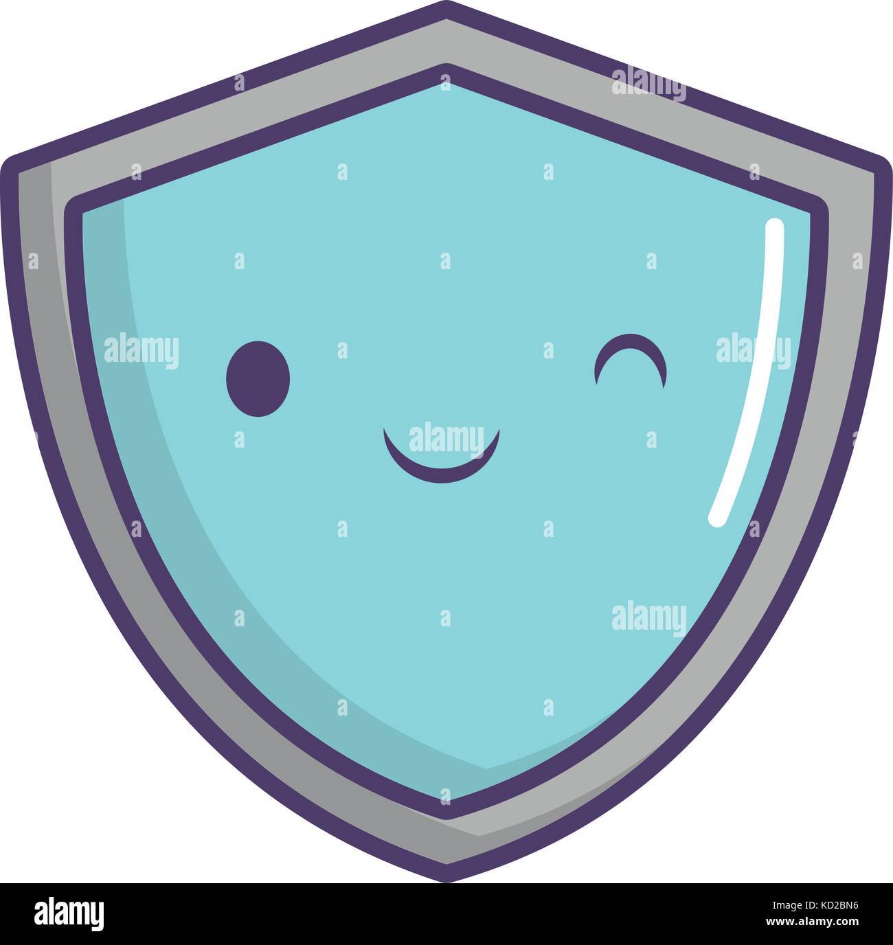 kawaii shield icon over white background vector illustration Stock ...