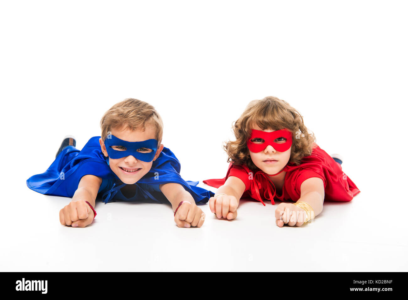 Superhero in white blue Cut Out Stock Images & Pictures - Alamy