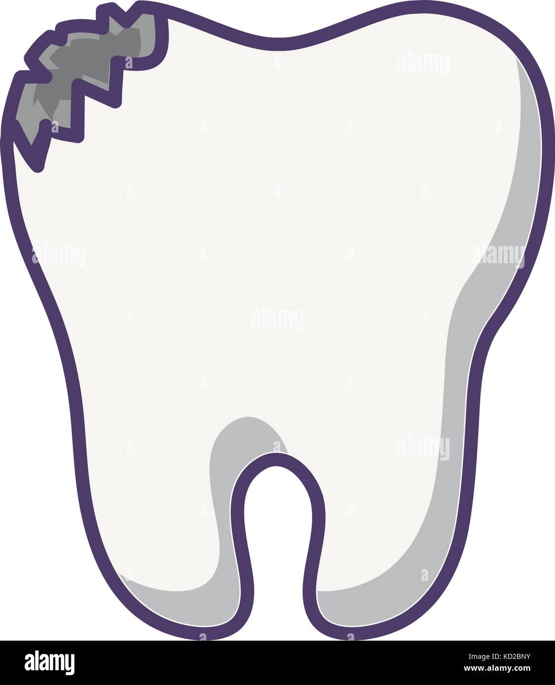 broken tooth icon over white background vector illustration Stock ...