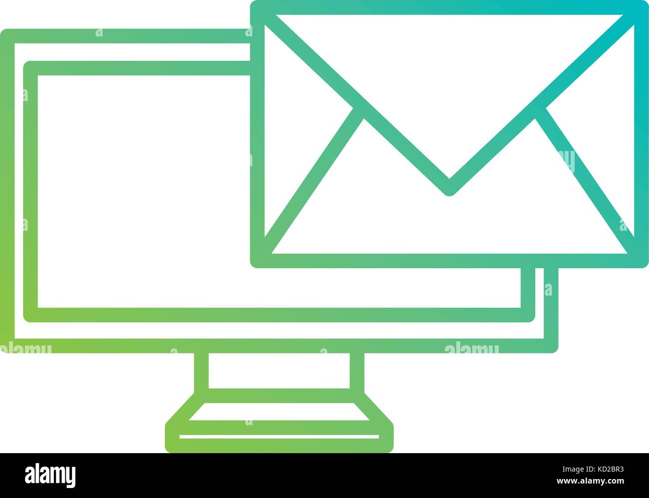 monitor screen email message letter communication Stock Vector Image ...