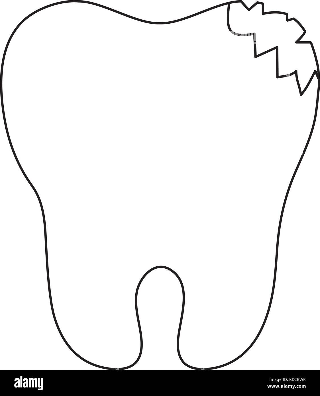 broken tooth icon over white background vector illustration Stock ...