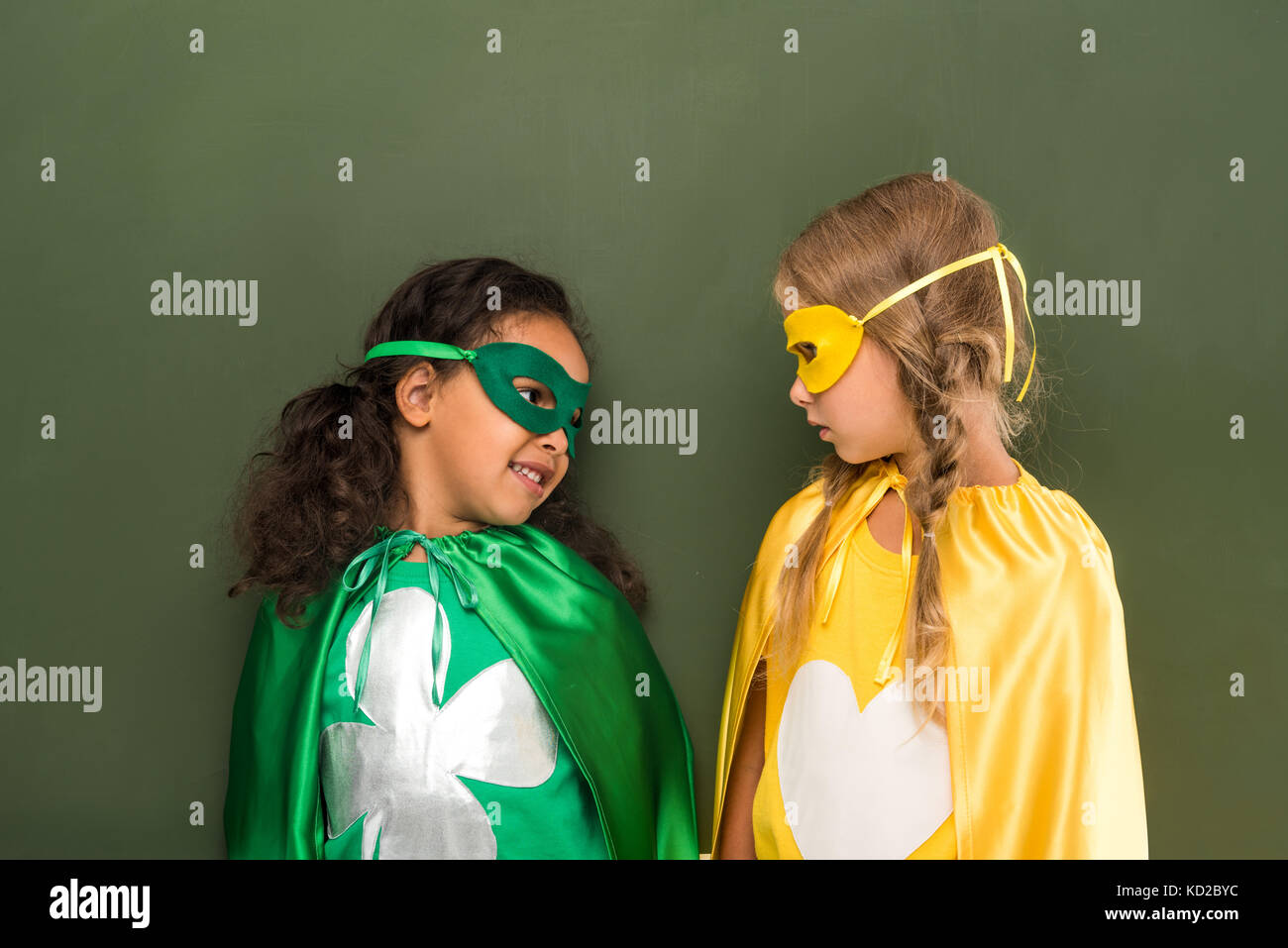 beautiful girls in superhero costumes Stock Photo - Alamy