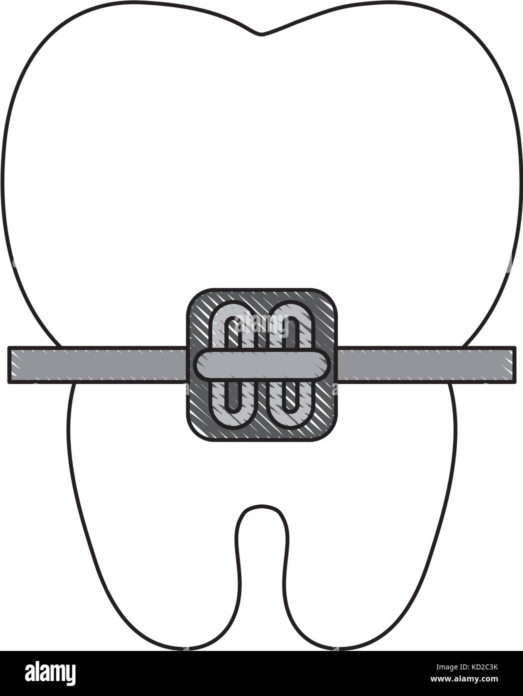 tooth with bracket icon over white background vector illustration Stock ...