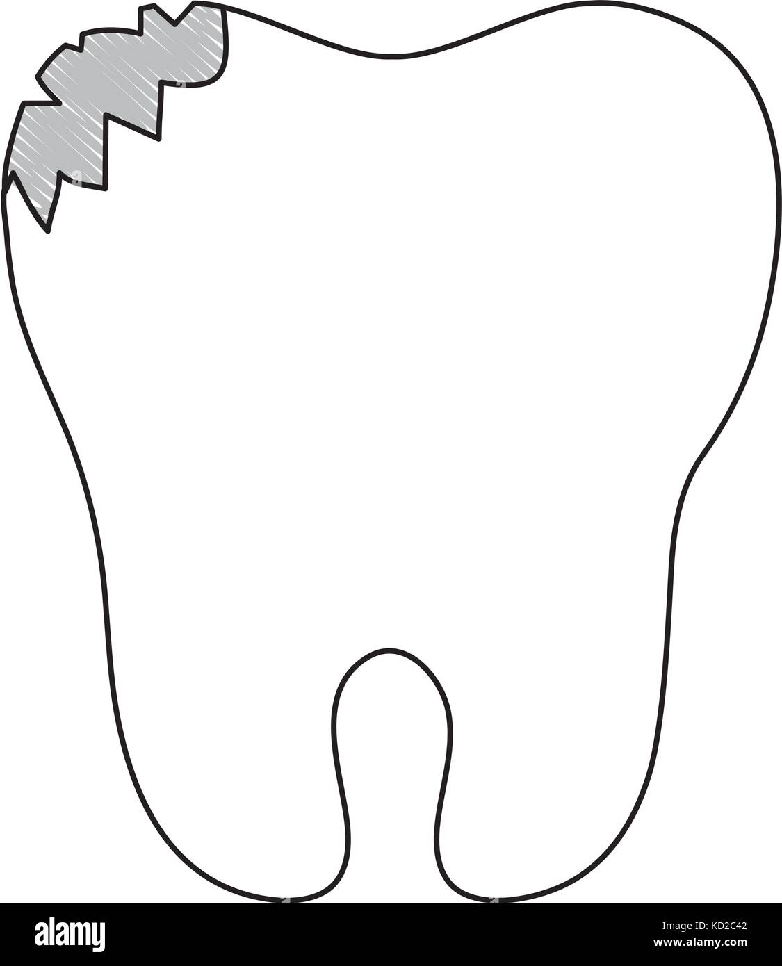 broken tooth icon over white background vector illustration Stock ...