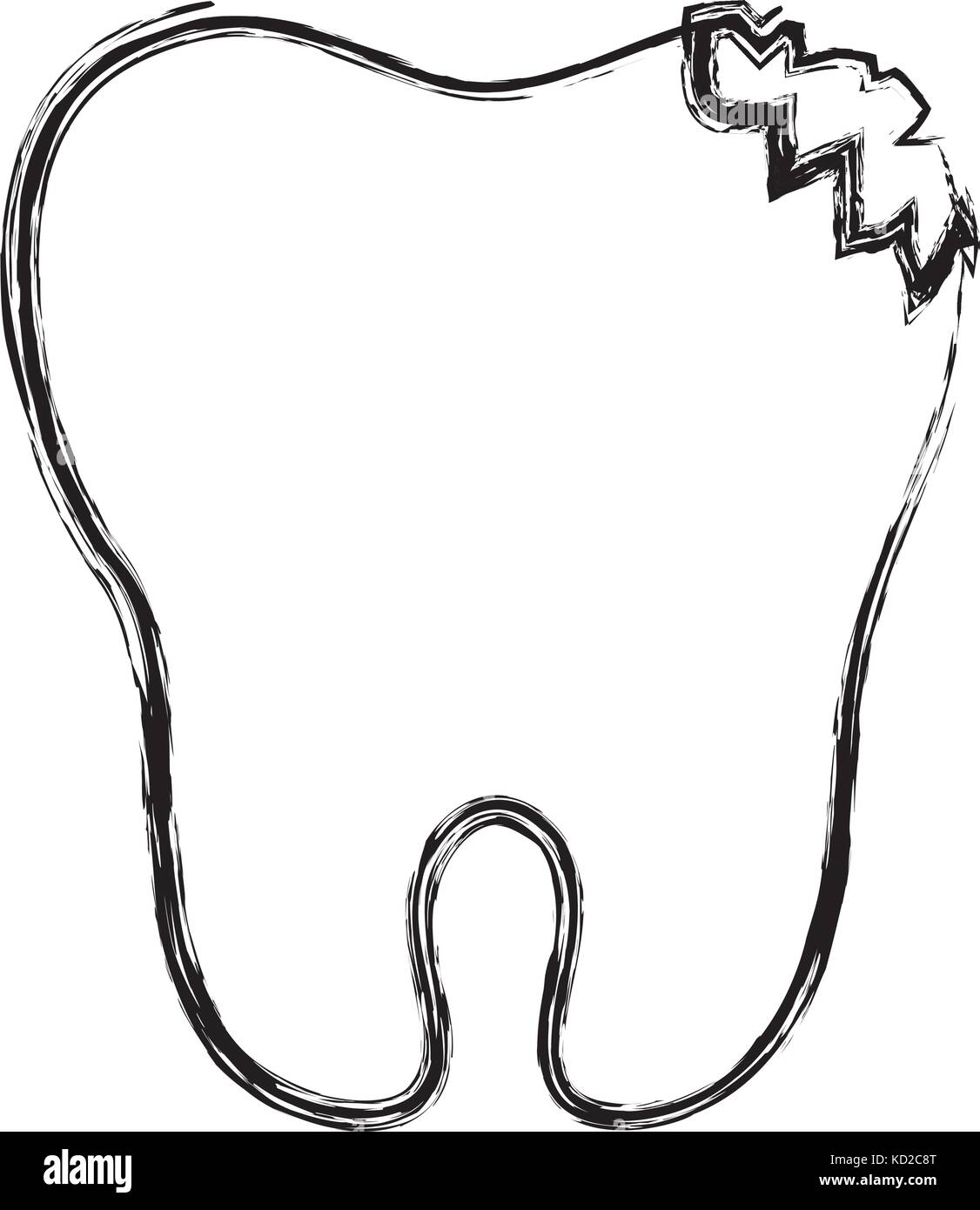 broken tooth icon over white background vector illustration Stock ...