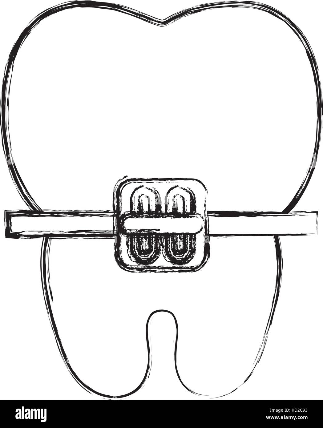 tooth with bracket icon over white background vector illustration Stock ...