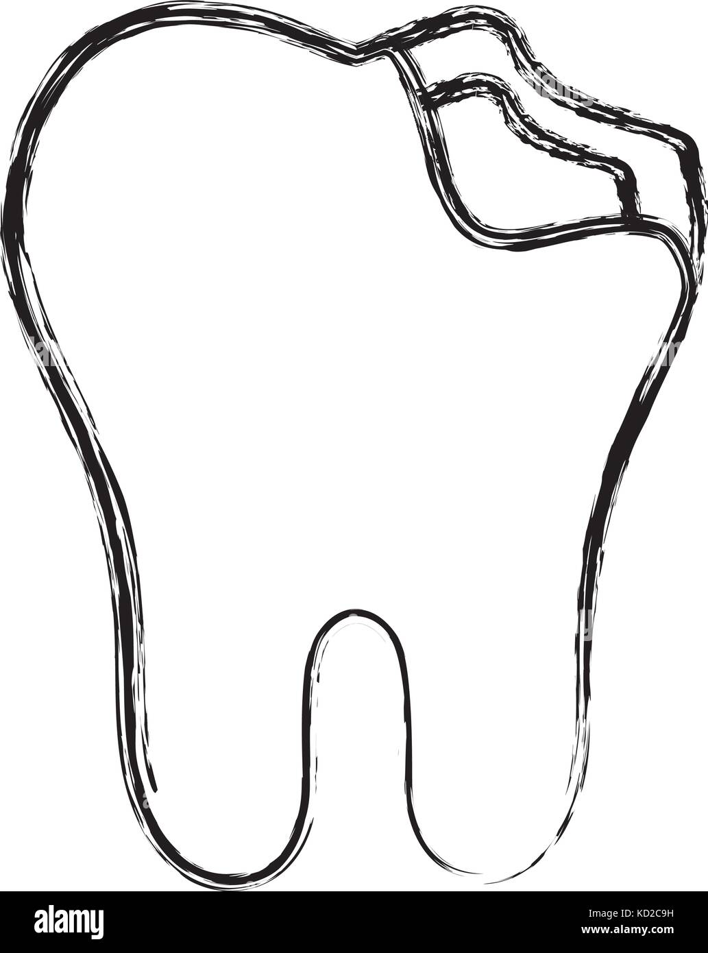 broken tooth icon over white background vector illustration Stock ...