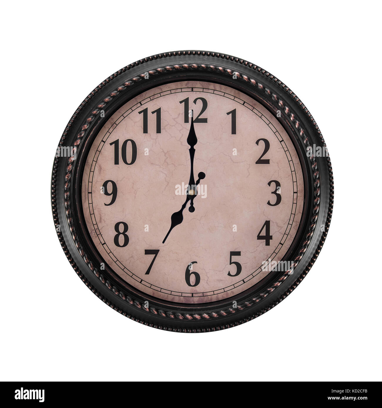 Ancient wall clock on a white background Stock Photo - Alamy