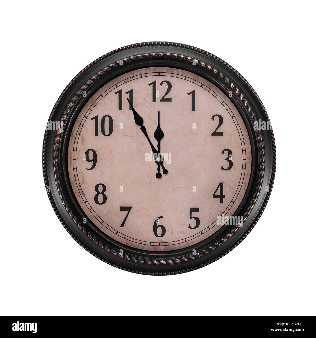 Ancient wall clock on a white background Stock Photo - Alamy