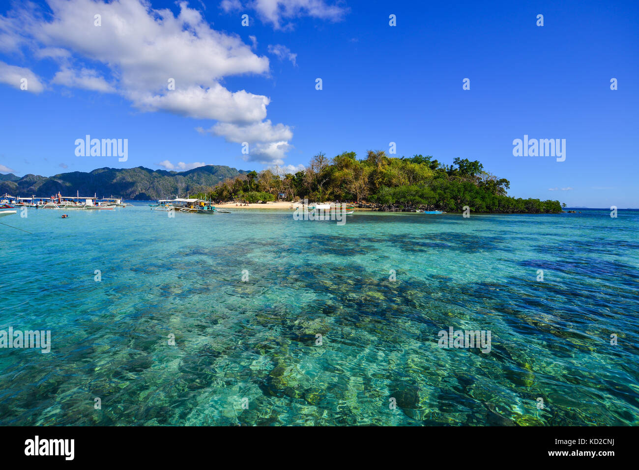 Seascape of Coron Island, Philippines. Coron has seven lakes, famous of ...