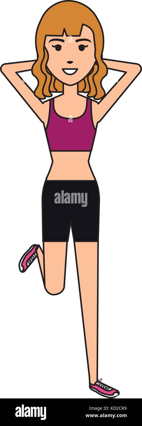 woman doing exercise character vector illustration design Stock Vector ...