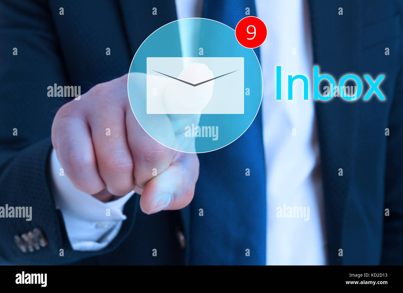 Businessman using futuristic interface to receive message or email ... Businessman using futuristic interface to receive message or email ...