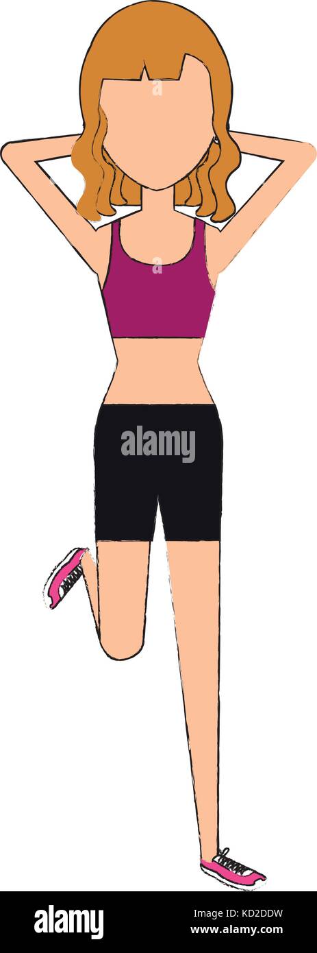 Fitness woman doing morning Stock Vector Images - Alamy