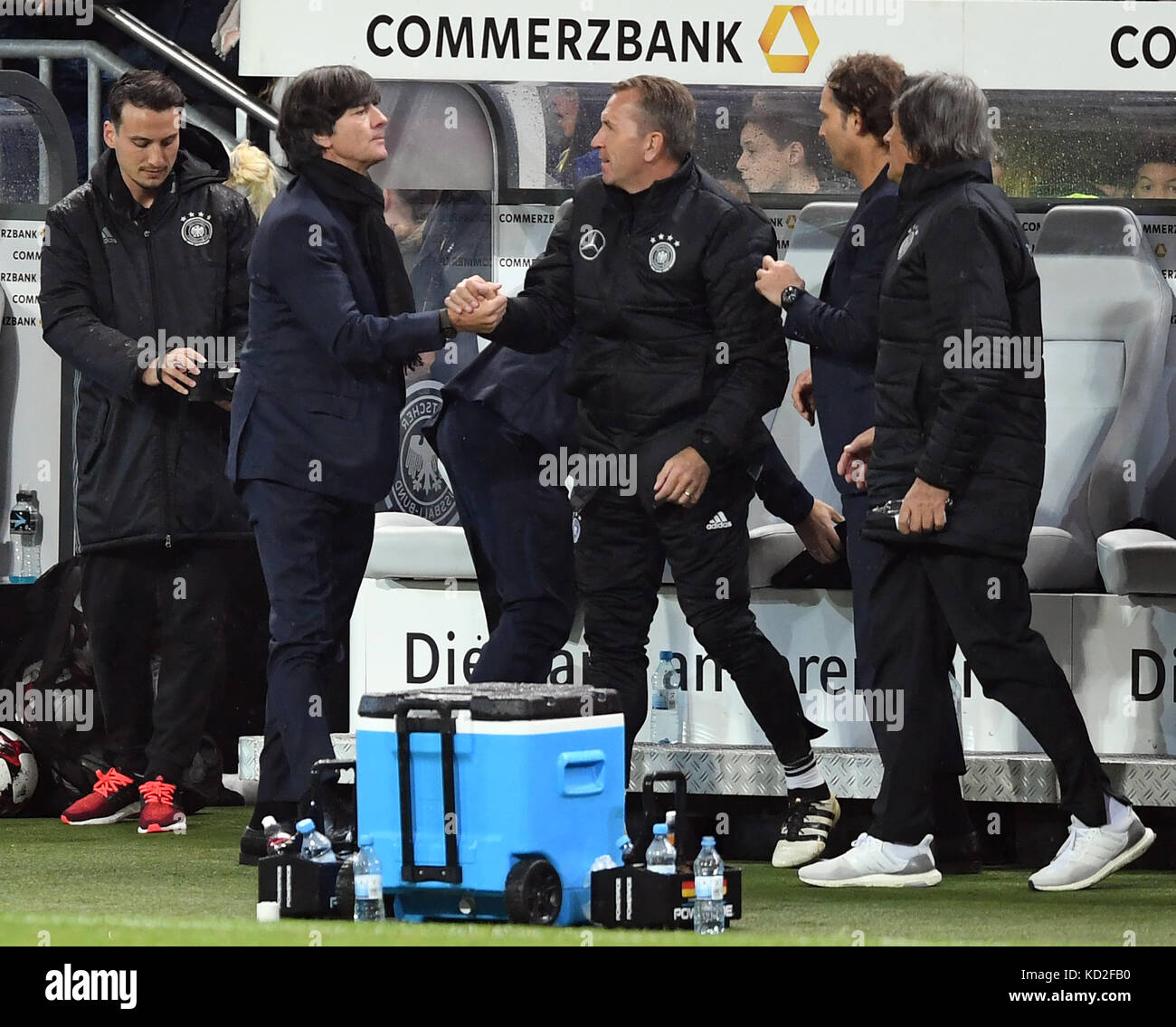Germany head coach Joachim Low (L) and goalkeeping trainer Andreas ...