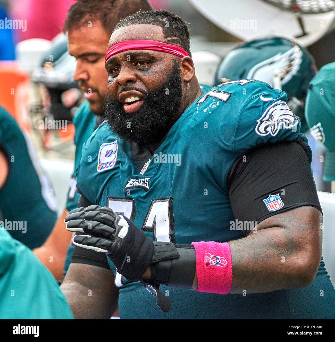 October 9, 2017 - Philadelphia, Pennsylvania, U.S. - Eagles' tackle ...