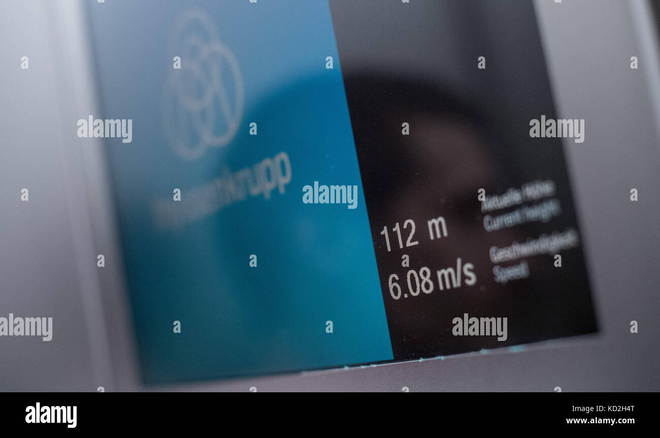 Rottweil, Germany. 6th Oct, 2017. A monitor displays a height of 112 ...