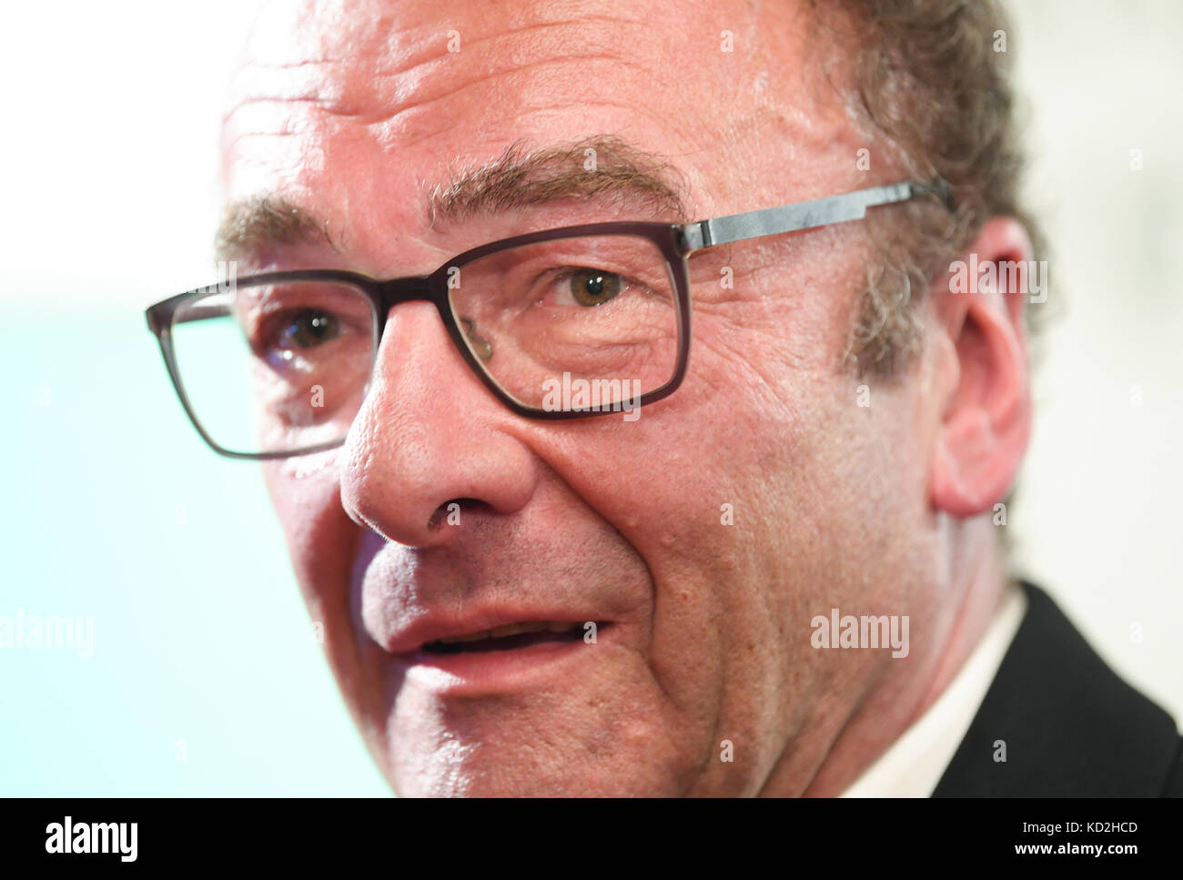 Austrian author Robert Menasse looks emotional after being awarded the ...