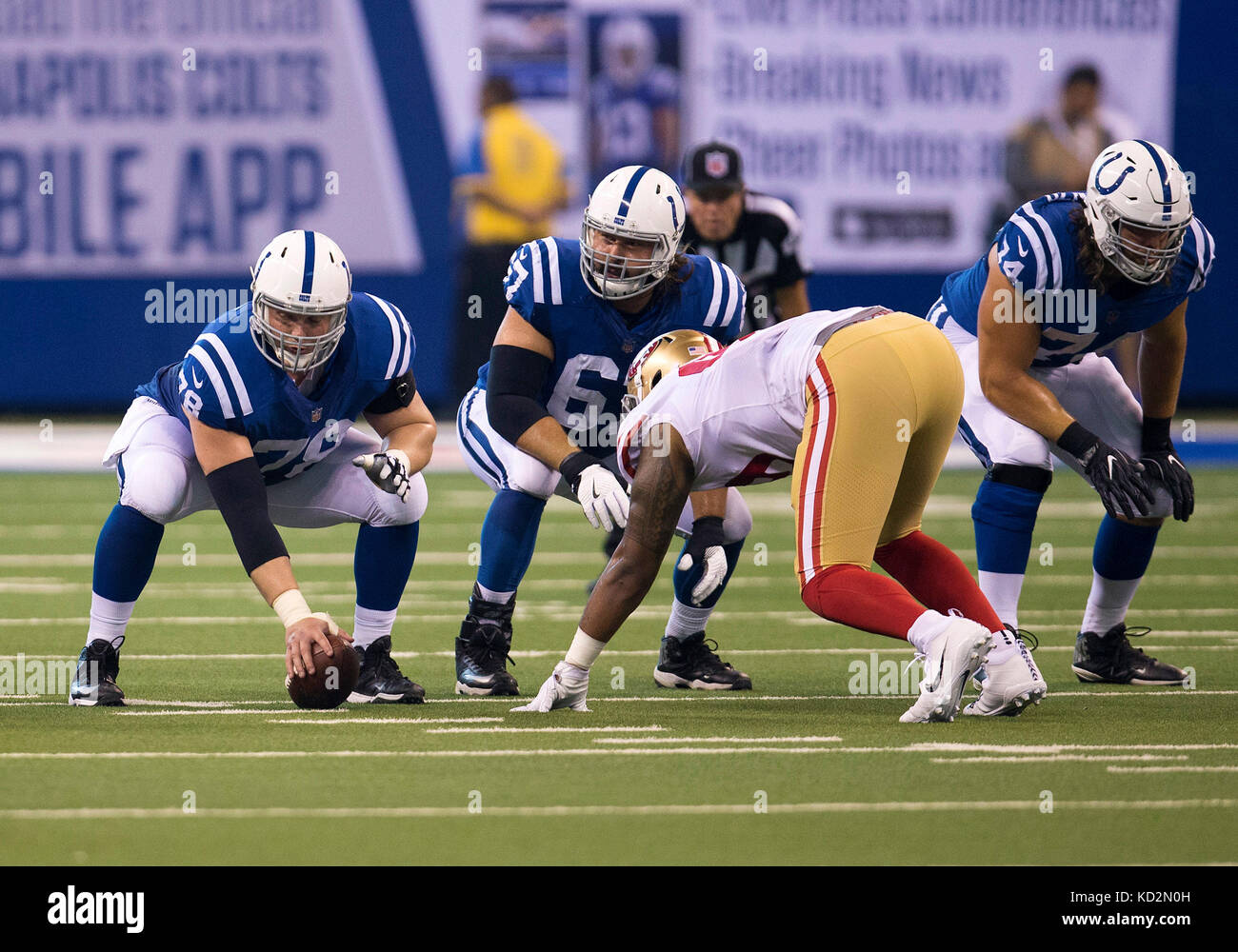 Indianapolis, Indiana, USA. 08th Oct, 2017. Indianapolis Colts lineman ...