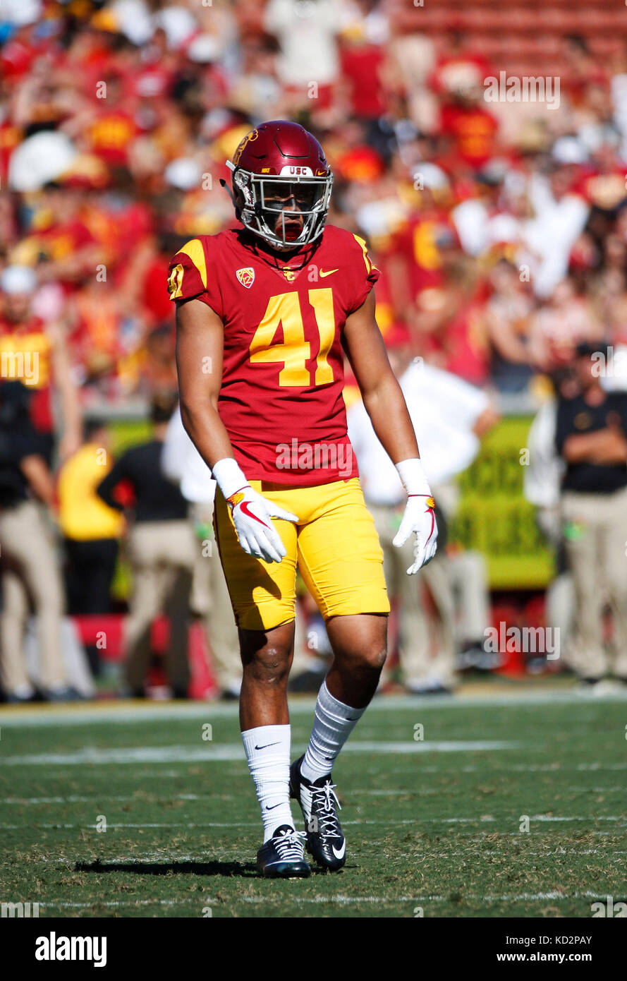 October 7, 2017 USC Trojans linebacker Juliano Falaniko #41 in action ...