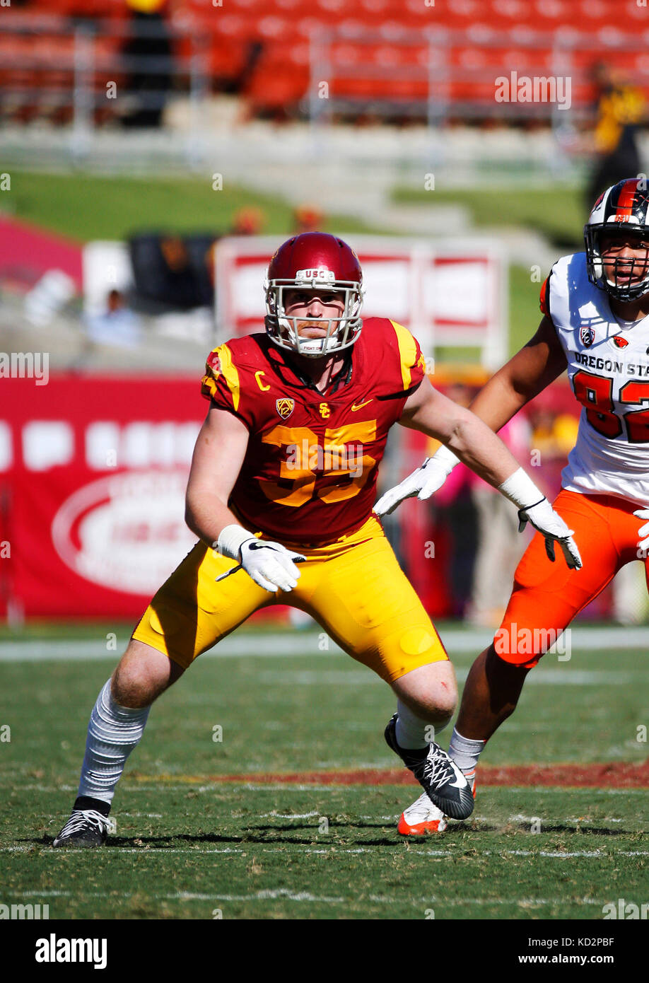 October 7, 2017 USC Trojans linebacker Cameron Smith #35 in action ...