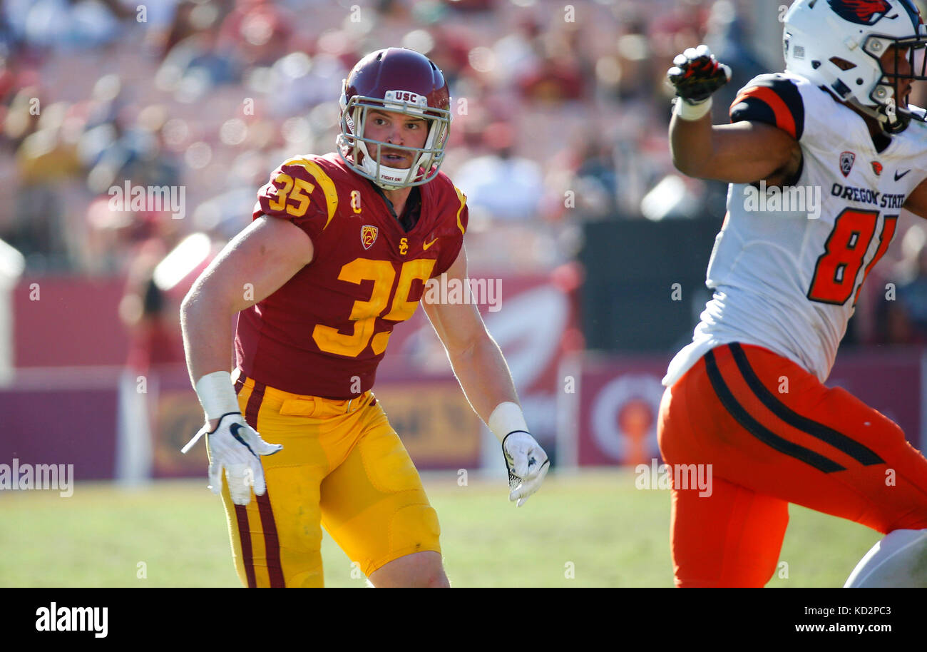 October 7, 2017 USC Trojans linebacker Cameron Smith #35 in action ...