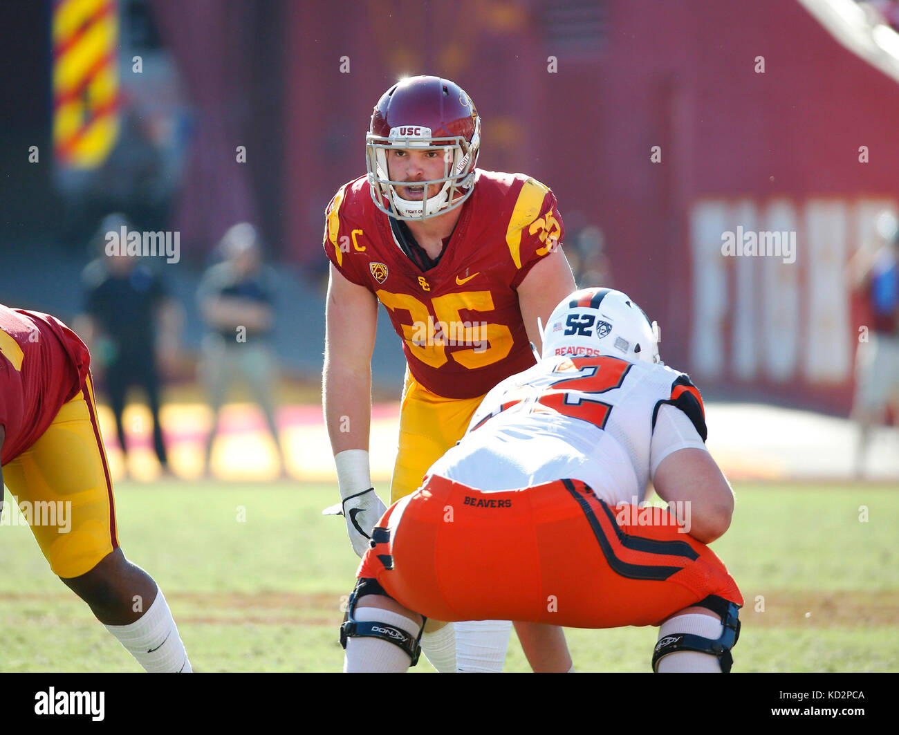 October 7, 2017 USC Trojans linebacker Cameron Smith #35 in action ...